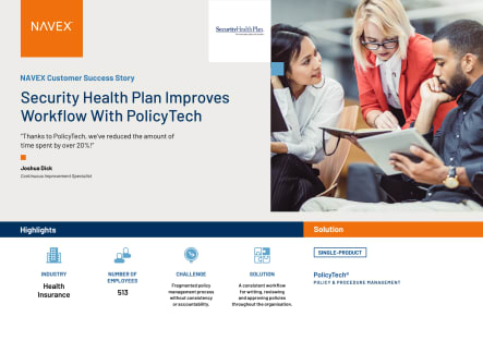 Security Health Plan Improves Workflow With PolicyTech | NAVEX UK